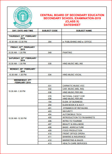 Cbse Date Sheet 2020 Class 10 : CBSE Date sheet 2019-2020 Examination ... Cbse Date Sheet 2020 Class 10 : CBSE Date sheet 2019-2020 Examination ...