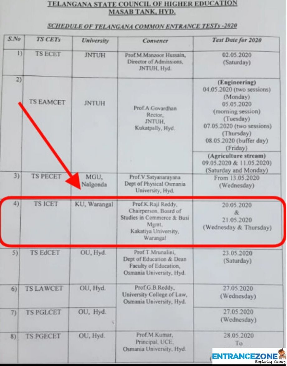 TS ICET 2020: Application(Till 30 June), Application Correction (Till ...