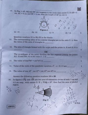 CBSE Class 10th Maths Exam 2020: Question Paper (Basic) - Admissions