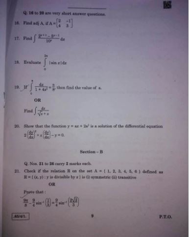 CBSE Class 12 Maths Board Exam 2022 - 23: Check Class 12 Maths question ...