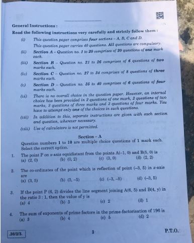 CBSE Class 10th Maths 2022: Check Class 10 Maths Full Question Paper ...