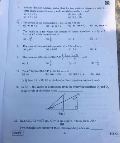 CBSE Class 10th Maths 2022: Check Class 10 Maths Full Question Paper ...