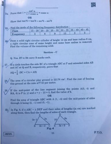CBSE Class 10th Maths 2022: Check Class 10 Maths Full Question Paper ...