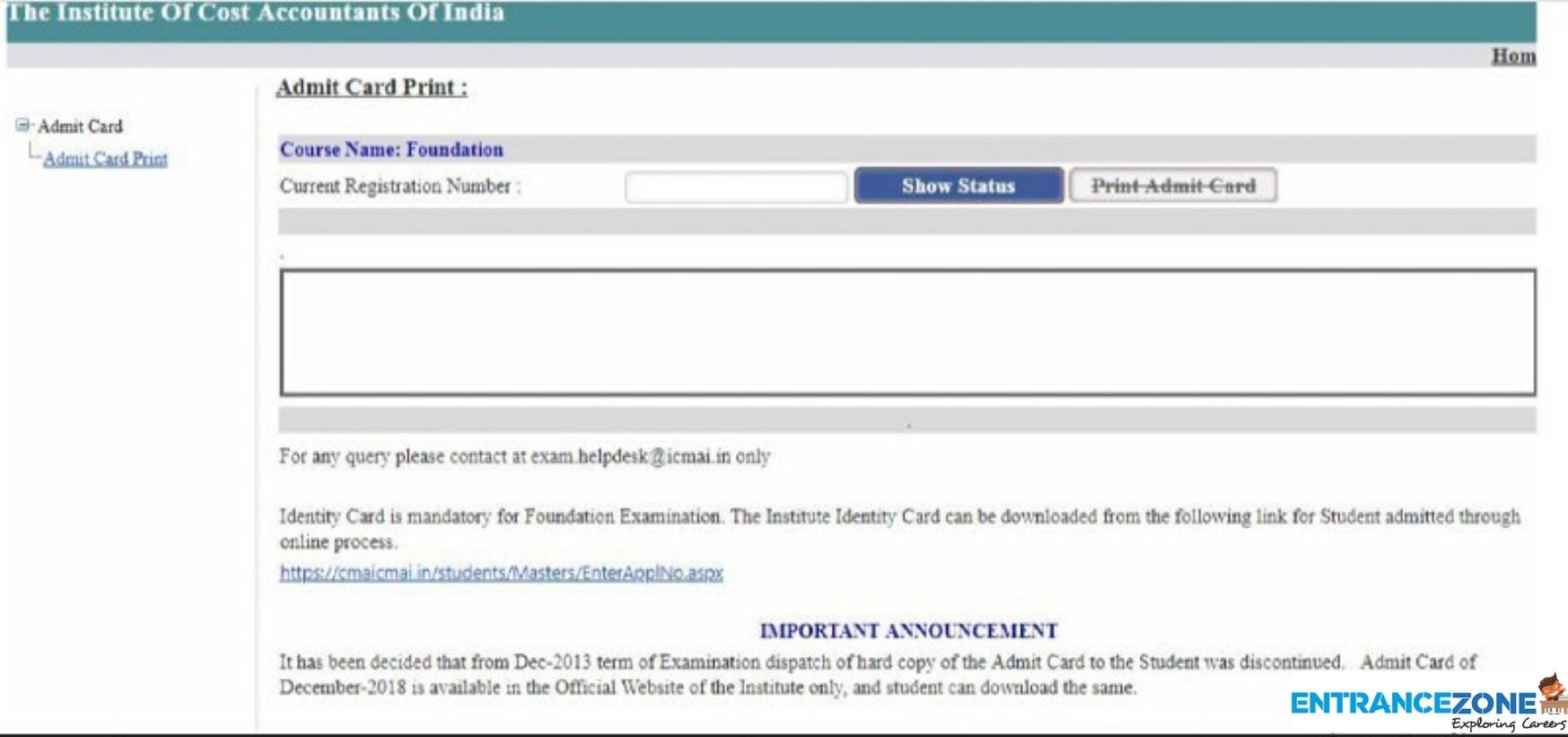 ICWAI (CMA) Admit Card 2022: Inter, Final, Foundation - Admissions