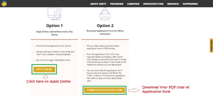 AMITY JEE 2021: Application Form (Till 15 June), Eligibility