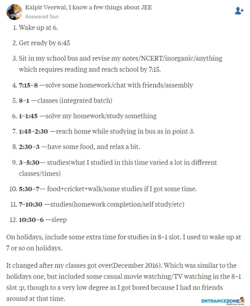 Study Time Table of Toppers for JEE Main and Advanced 2023 Study Time Table of Toppers for JEE Main and Advanced 2023